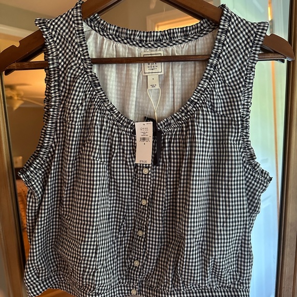 Doen | Tops | Doen X Gap Black And White Smocked Buttoned Tank Top ...